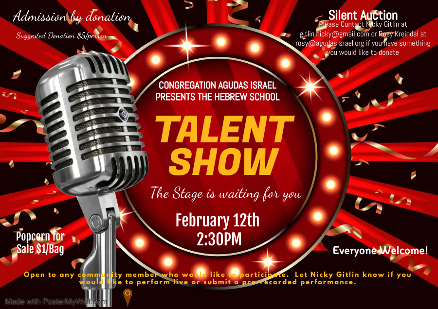 Hebrew School Talent Show – Congregation Agudas Israel